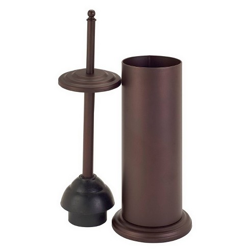 Rustic Toilet Plunger With Decorated Rim Brown - Bath Bliss : Target