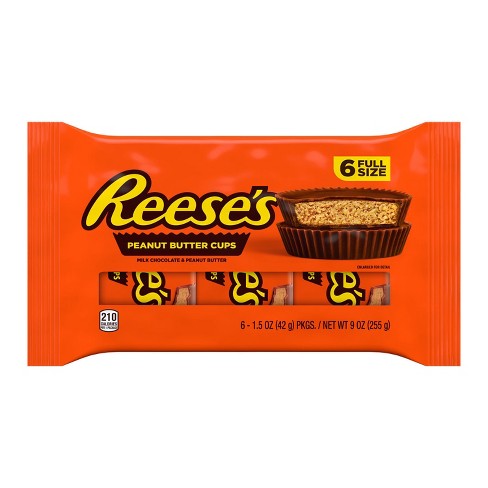 Reese's Milk Chocolate Peanut Butter Cups Candy - 6ct : Target
