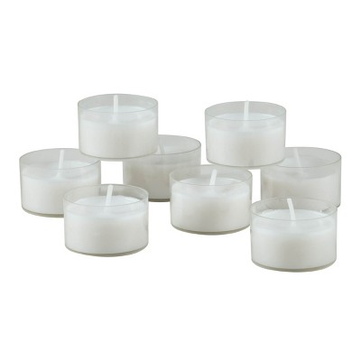 96pc 6-7hr Long Burning Tealight Unscented Candles White - Stonebriar ...