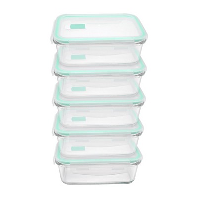 Nutrichef Glasslock 10-piece Food Storage Container Set - Airtight ...