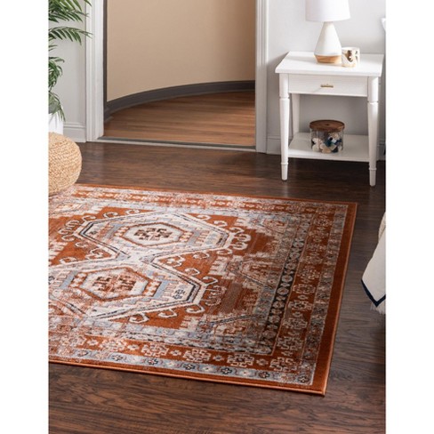 Unique Loom 4' 0 X 4' 0 Square Quail-charlotte Terracotta Area Rug : Target