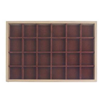 Unique Bargains Stackable Wood Light Brown Drawers Jewelry Trays Set Of ...