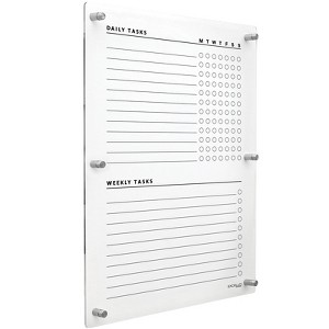 Excello Brands Acrylic Dry Erase Wall Mounted Task Board, 20" x 30 ...