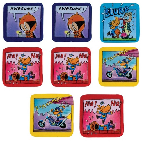 Dog Man Theme Comic Erasers (8 Pack) - Fun For Erasing Classroom ...