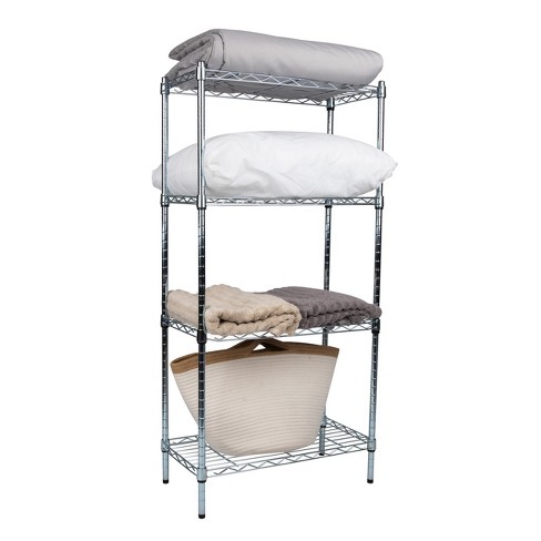 Mind Reader Adjustable Storage Rack, 4-tier Industrial Shelving Unit ...
