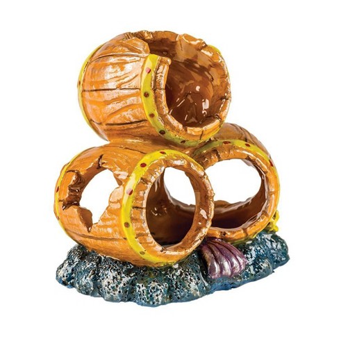 Glofish Barrels Ornament Detailed Aquarium Decor For Fish - L : Target