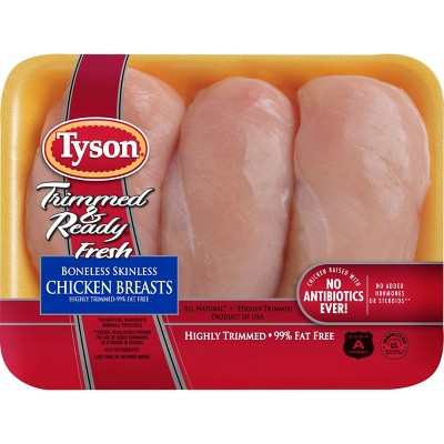 Tyson Trimmed & Ready Boneless & Skinless Chicken Breast - 1-2.11lbs ...