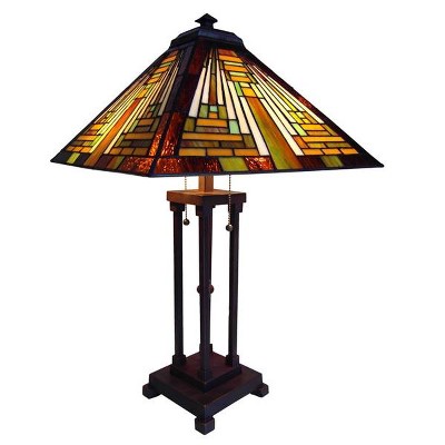 Chloe Lighting Ch13118gm16-tl2 Tiffany-style 2 Light Mission Table Lamp ...