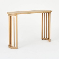Console Table With Woven Rattan Shelf Black - Threshold™ Designed With ...