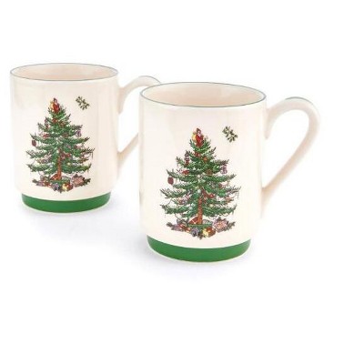 Spode Christmas Tree Stacking Mugs, Set Of 2 , 12-ounce Capacity, Use ...