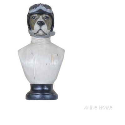 Dog Sculpture Bust - Handmade Resin Aviator - 19.5 Inch Decorative ...
