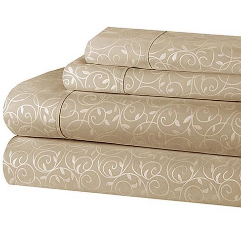 1800 Series Vine Embossed Wrinkle Resistant Sheet 4pc Set : Target