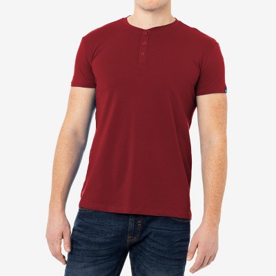 X Ray Men's Basic Henley Neck Short Sleeve T-shirt In Cranberry Size 3x Large : Target