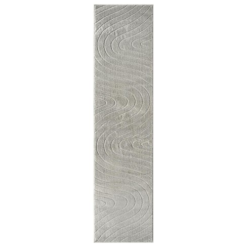 Luxe Weavers Modern Geometric Wave Gray 2x8 Area Rug : Target