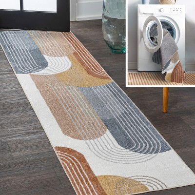Jonathan Y Arches Contemporary Minimalist Machine-washable Multi 2 Ft. X 8 Ft. Runner Rug : Target