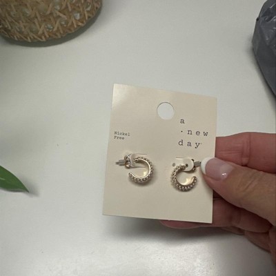 Round Pearl Hoop Earrings A New Day Gold Target
