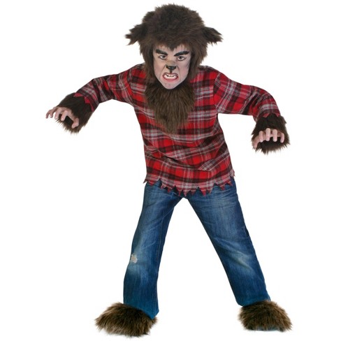Halloweencostumes.com Large Boy Kids Fierce Werewolf Costume, Red/brown ...