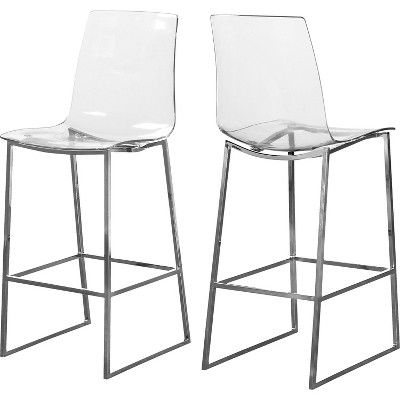 HomeStock 39.5 in.H Clear Finish Low Back Metal Frame Barstool ...