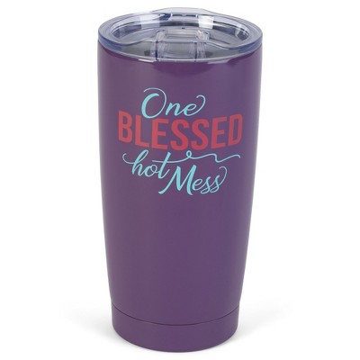 Dicksons One Blessed Hot Mess Plum Purple 20 Ounce Stainless Steel ...