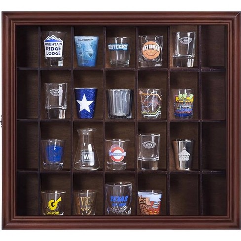 Snap Shot Glass Case Display Boxes Walnut Brown : Target