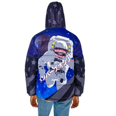 Members Only Men's Space Jam Puffer Jacket- Black - Small : Target