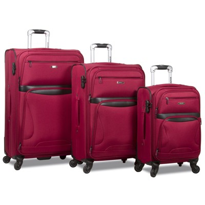 Rolite Explorer 3-piece Expandable Spinner Luggage Set - Burgundy : Target