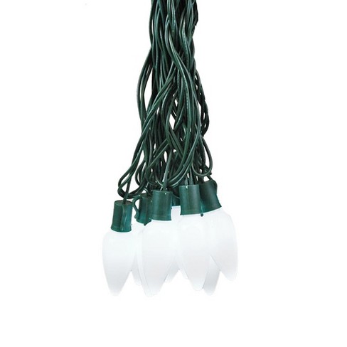Novelty Lights Led Pure White C9 Ceramic Outdoor Lighting, Green Wire ...