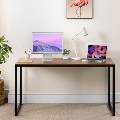 Zinus Jennifer 47'' Metal Desk Brown: Mdf Surface, Sturdy Frame, Home ...