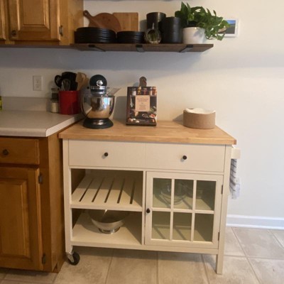 Windham Wood Top Kitchen Island Off-white - Threshold™ : Target
