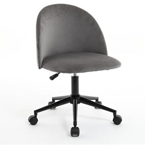 NicBex Adjustable Height Mid Back Office Chairs with Universal Wheels and Black Legs for Home Work Study Make Up Gray