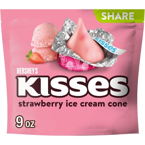 Hershey's Kisses Strawberry Ice Cream Cone Flavored Share Bag Candy ...