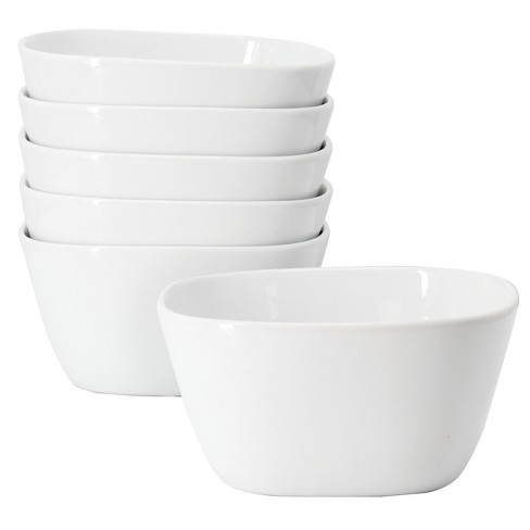 Gibson Our Table Simply White 6 Piece 6 Inch Porcelain Soft Square ...