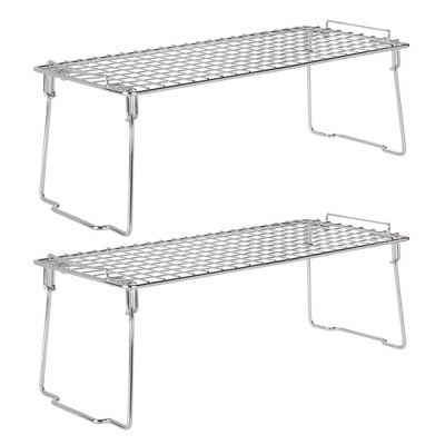 mDesign Metal Stackable Kitchen Storage Organizer Shelf, 2 Pack : Target
