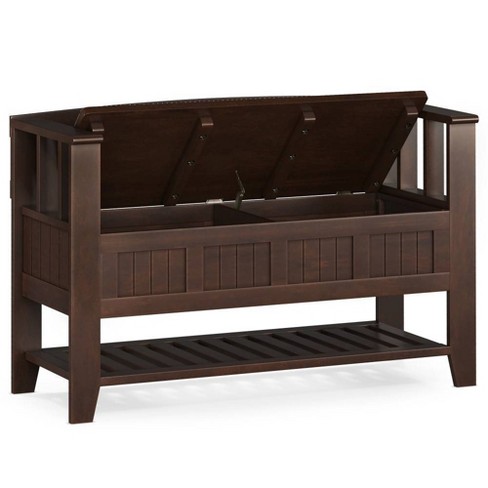 Wyndenhall Normandy Entryway Storage Bench With Shelf Brunette Brown ...