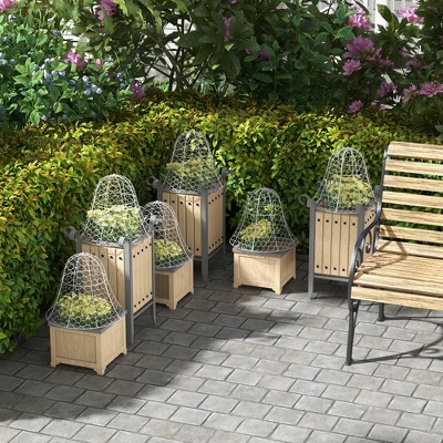 Outsunny Garden Chicken Wire Cloche, 16" X 13" Stackable Animal Plant ...