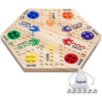 Toy Time Wooden Strategic Game Set With Board, Marbles, And Dice : Target