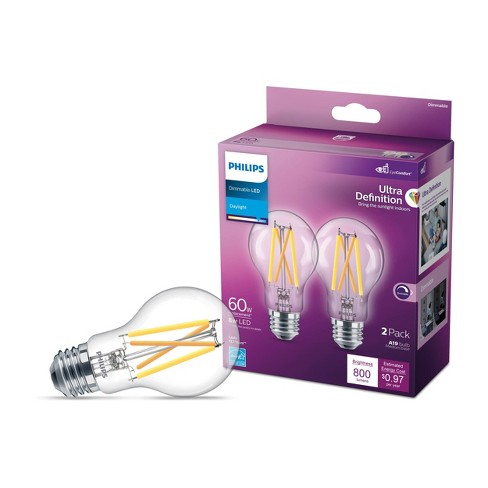 Philips Ultradef Led 60w Clear Daylight A19 2p : Target