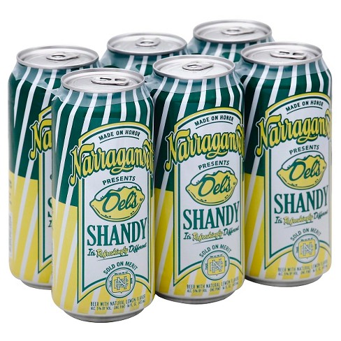 Narragansett Del's Lemon Shandy Beer - 6pk/16 Fl Oz Cans : Target