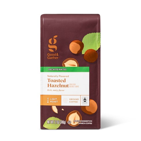 Naturally Flavored Hazelnut Decaf Bagged Light Roast Ground Coffee ...