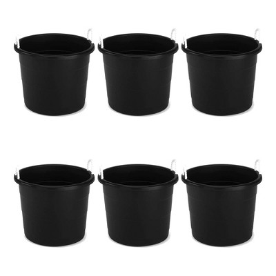 Homz Multi Purpose 17 Gallon Plastic Open Top Round Utility Tub With ...