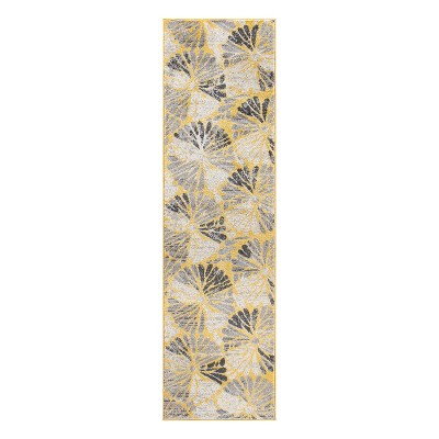 World Rug Gallery Modern Floral Circles Yellow 2' X 7' Runner Rug : Target