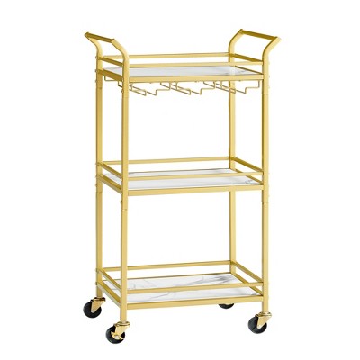 Vasagle Bar Cart, Home Bar Serving Cart, Small Bar Cart With 3-tier ...
