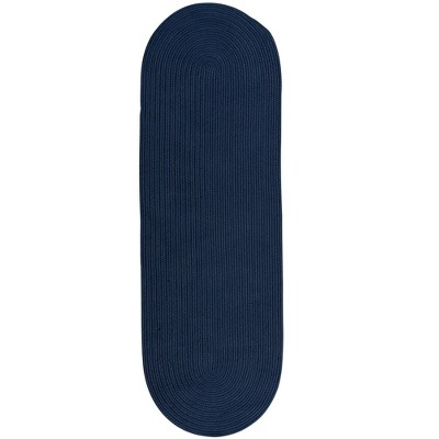 Colonial Mills Reversible Flat-braid (oval) Runner Braided Runner, Navy ...