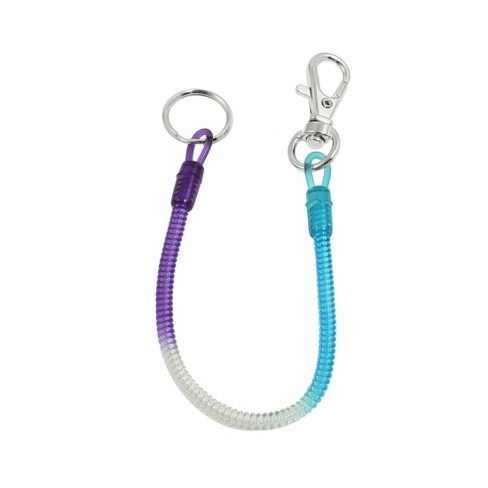 Unique Bargains Tri Colors Plastic Spiral Spring Coiled Lanyard Lobster ...