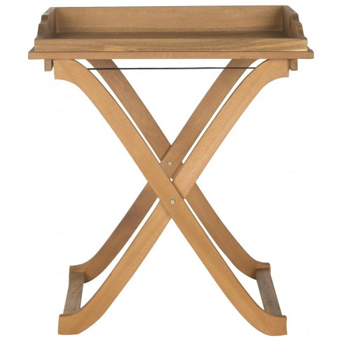Covina Outdoor Tray Table - Natural - Safavieh : Target