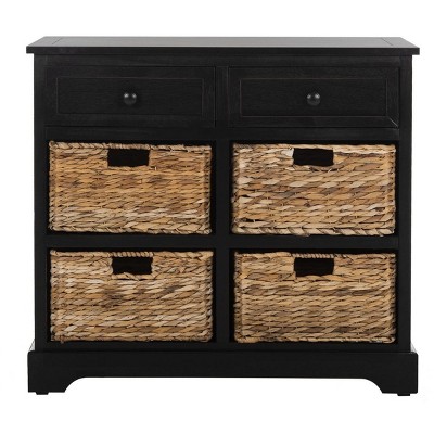 Keenan 6 Wicker Basket Storage Chest - Distressed Black - Safavieh ...