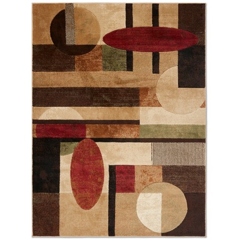 Home Dynamix Jasmine Contemporary Geometric Area Rug, Brown/red, 6'7"x9 ...