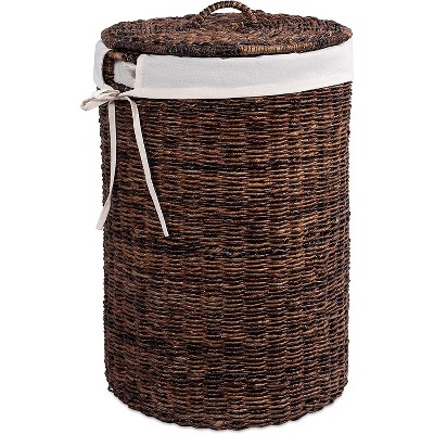 Birdrock Home Abaca Laundry Hamper With Liner - Espresso : Target