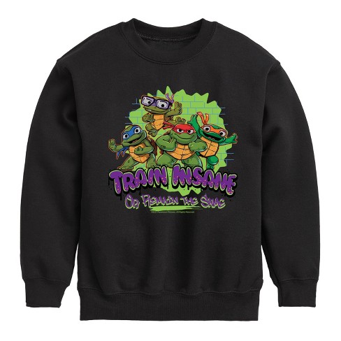 Teenage Mutant Ninja Turtles Mutant Mayhem Train Insane Graphic Long Sleeve Fleece Sweatshirt ...