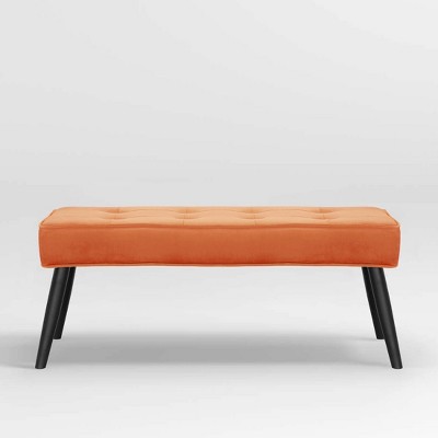 Westintrends Velvet Tufted Bedroom Bench For Living Room & Entryway ...